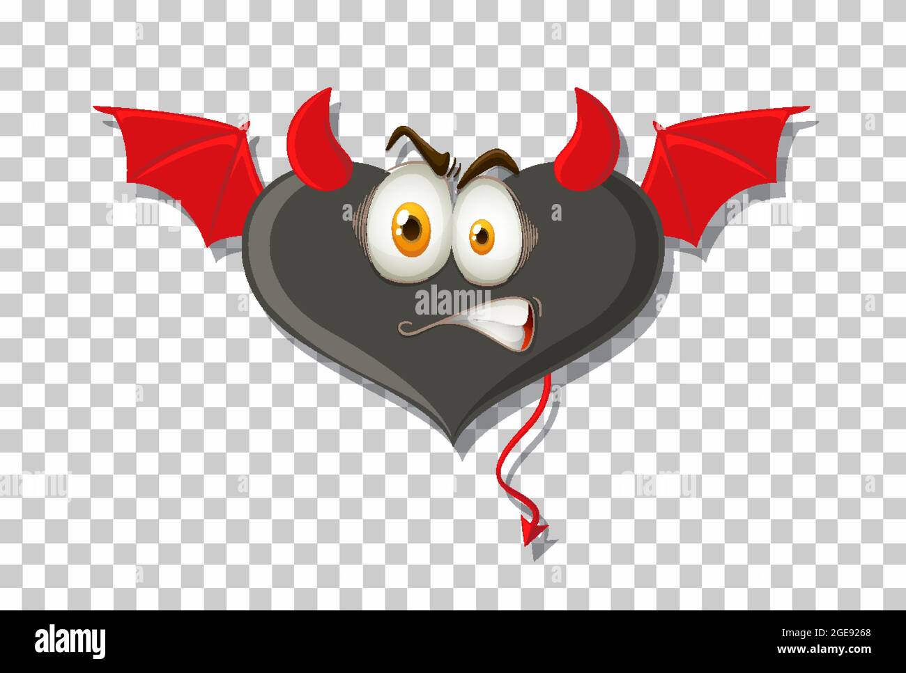 Heart shape devil with facial expression illustration Stock Vector ...
