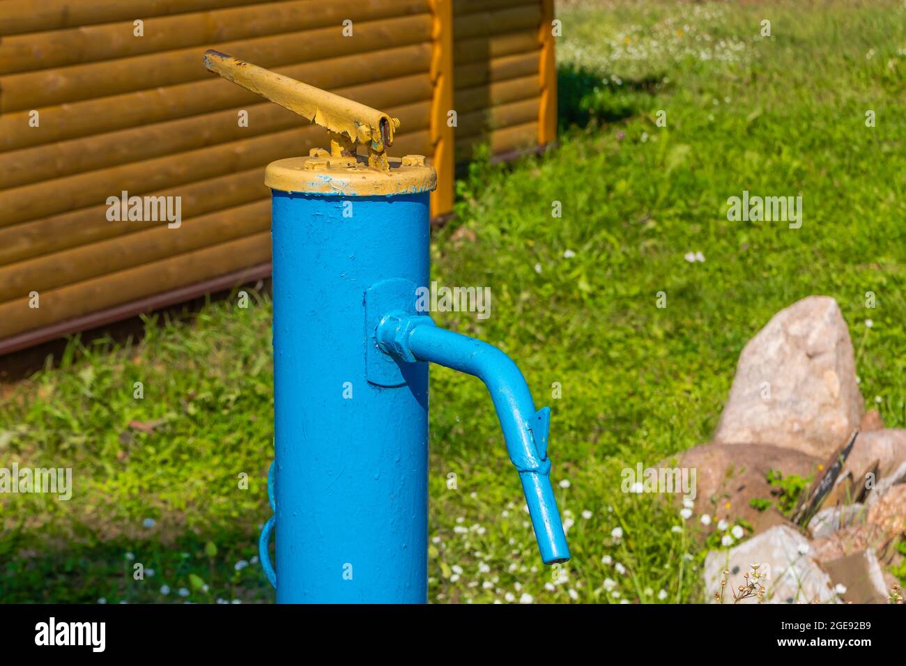 blue water column in the country Stock Photo - Alamy