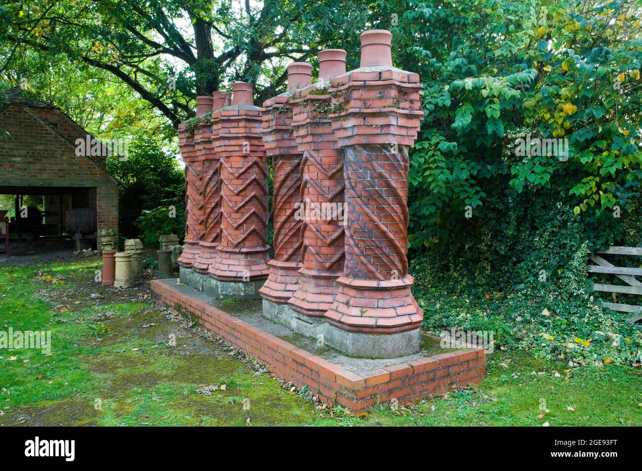 Decorative brickwork chimneys hi-res stock photography and images - Alamy