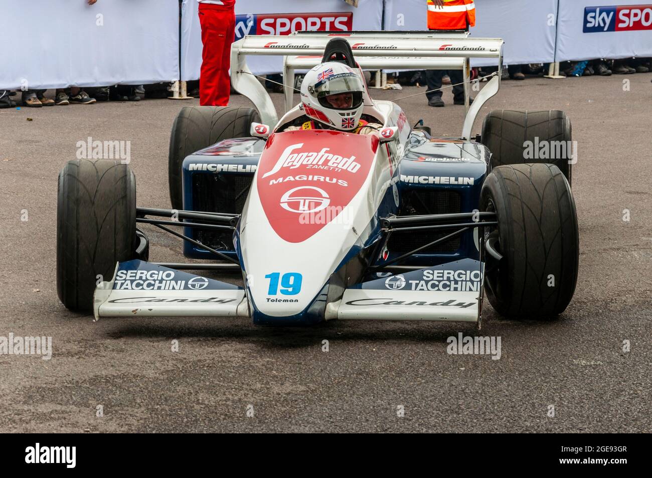Toleman TG184 at the Goodwood Festival of Speed motor racing event 2014 ...