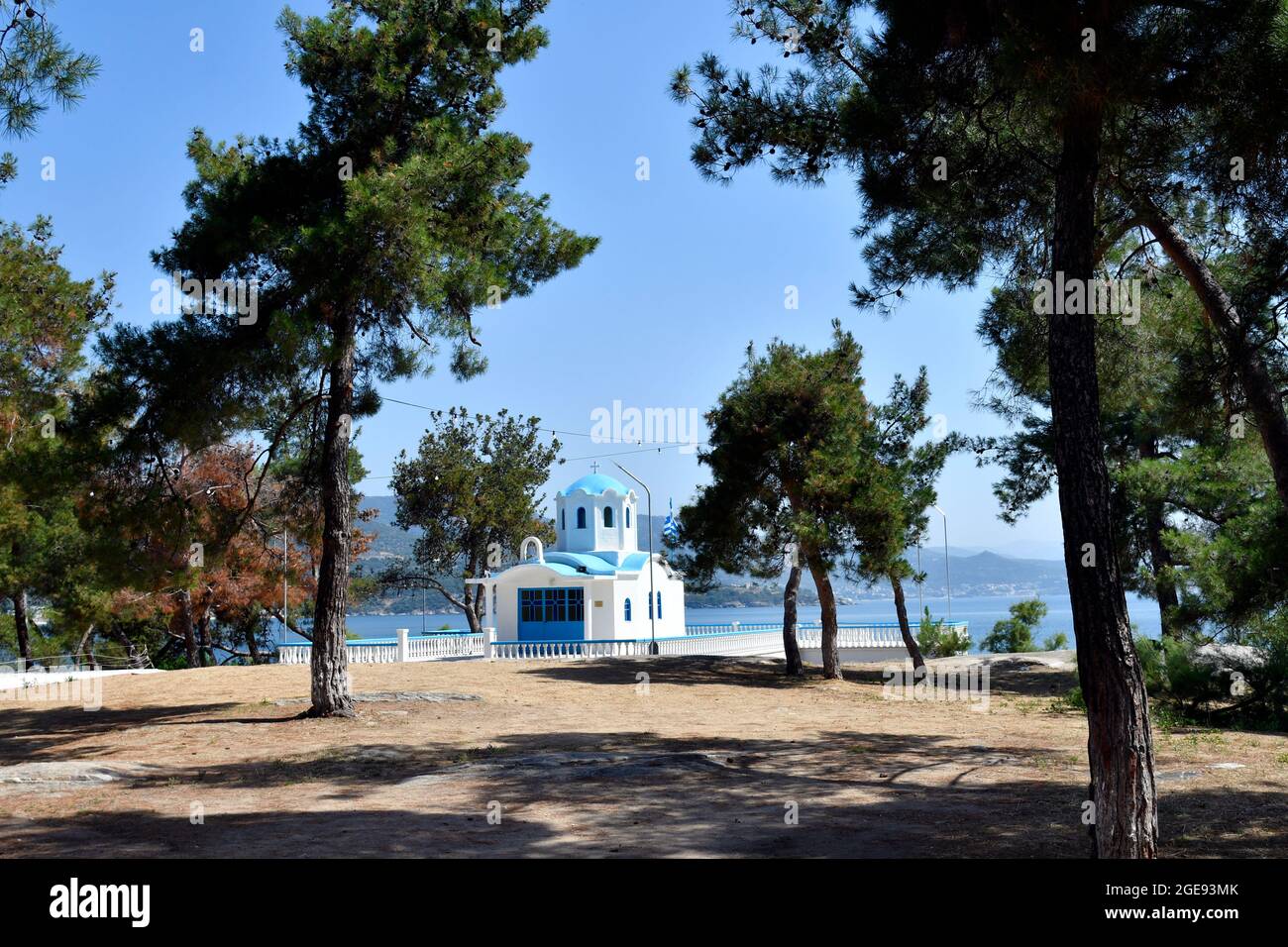 Greece, orthodox chapel in Iraklitsa on mediterranean sea Stock Photo ...