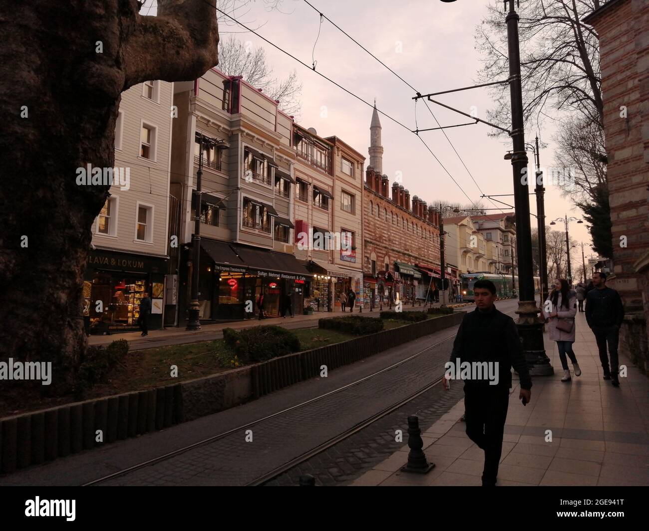 ISTANBUL, TURKEY - Jan 14, 2020: A busy alley in Istanbul in the ...