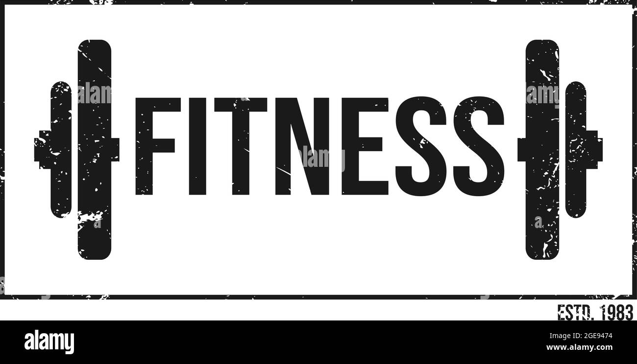 Fitness text between barbell weights, workout fitness bodybuilding ...