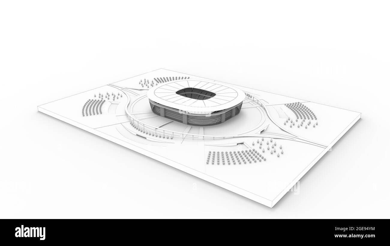 3D rendering of a stadium building architecture structure isolated on ...