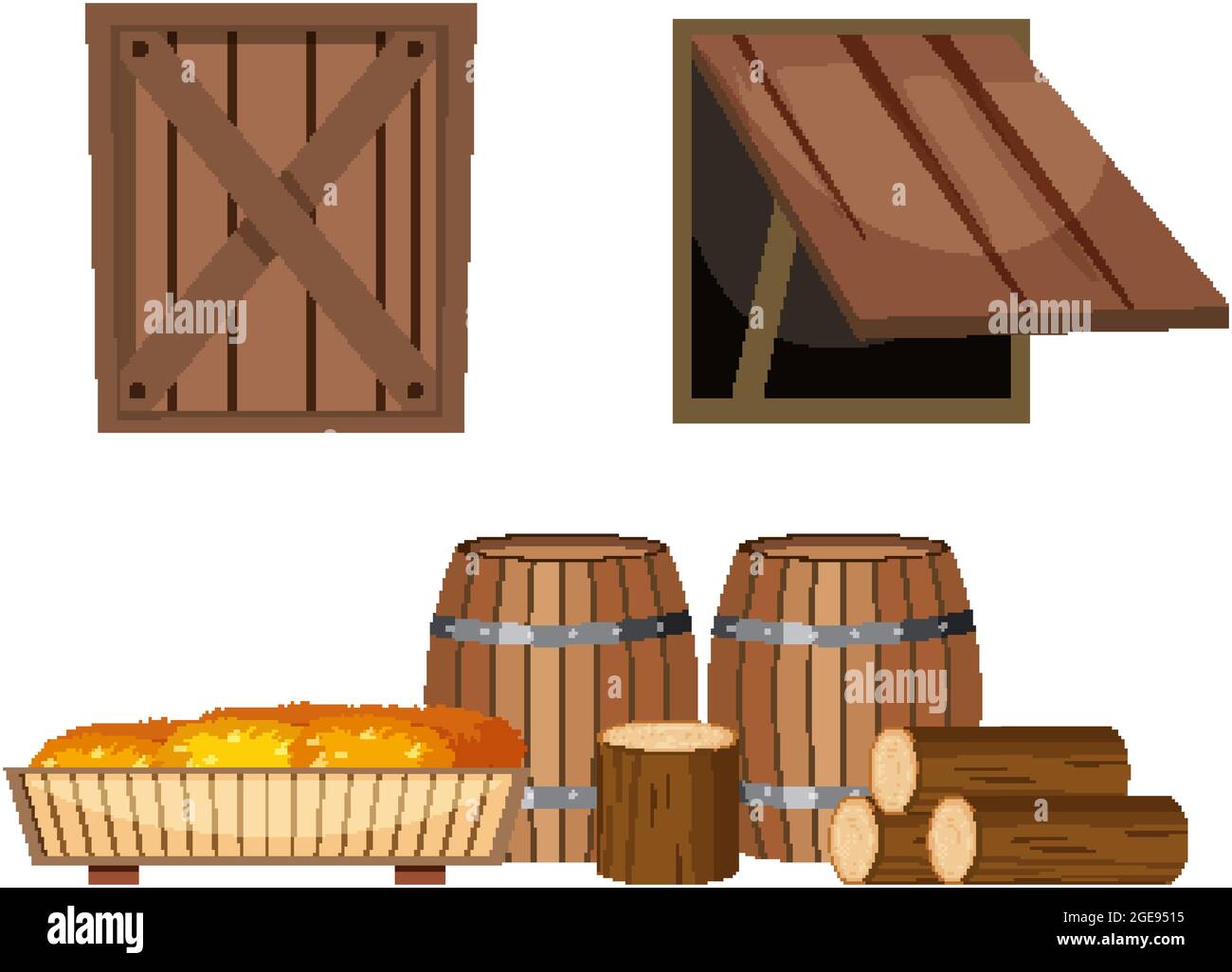 Set of wood object illustration Stock Vector Image & Art - Alamy