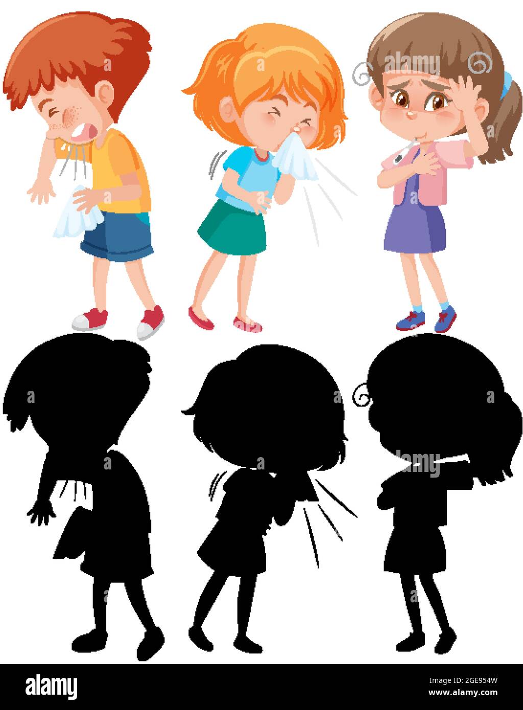 Set of different kids cartoon character illustration Stock Vector Image ...
