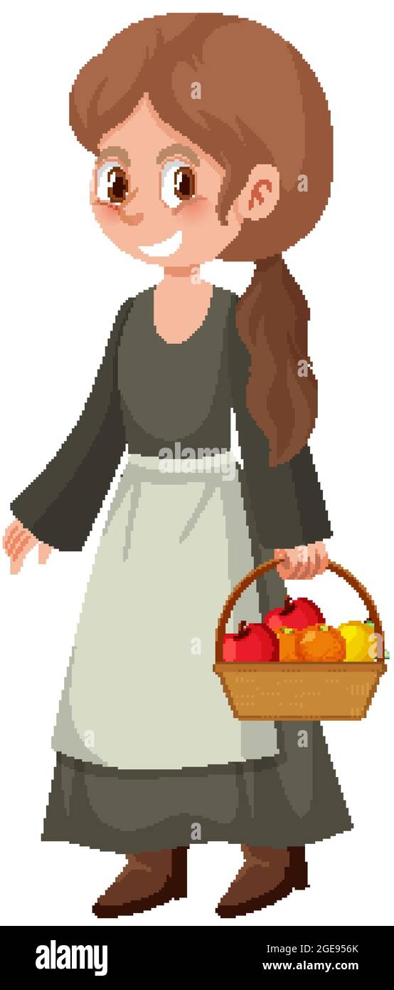 Female medieval historical cartoon characters illustration Stock Vector ...