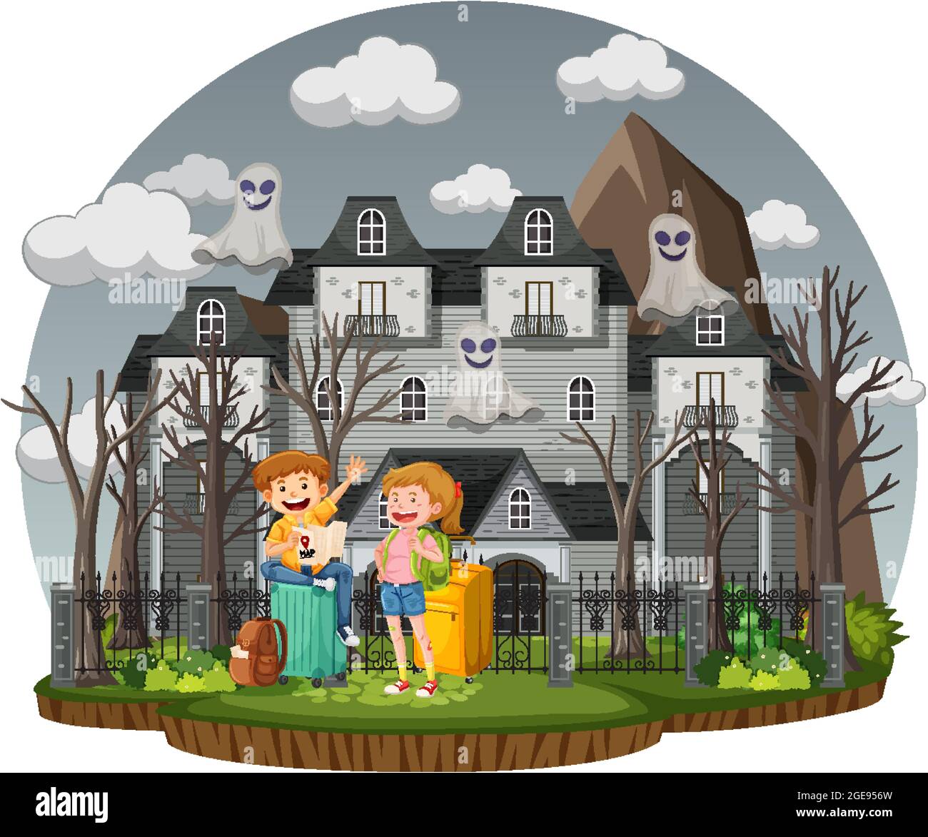 Grey white house facade Stock Vector Images - Alamy