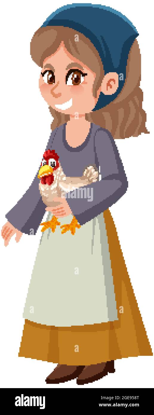 Female medieval historical cartoon characters illustration Stock Vector ...