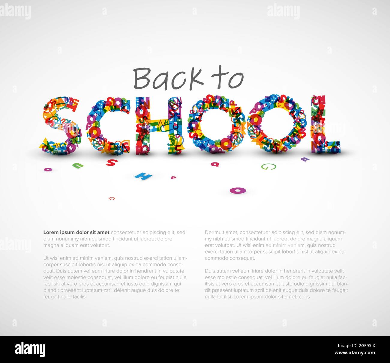 Back to school vector flyer with illustration of school heading made ...