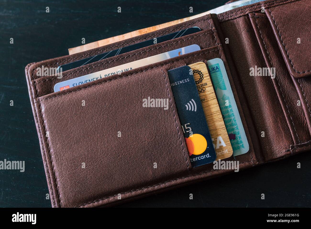 wallet with credit debit cards Stock Photo - Alamy