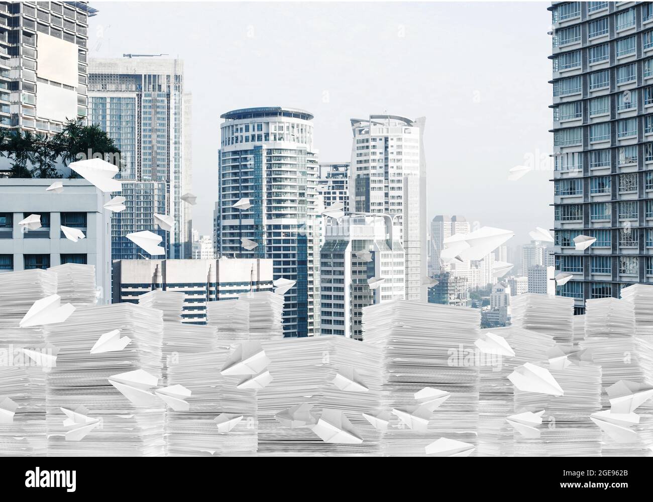 Modern city view with skyscrapers Stock Photo - Alamy