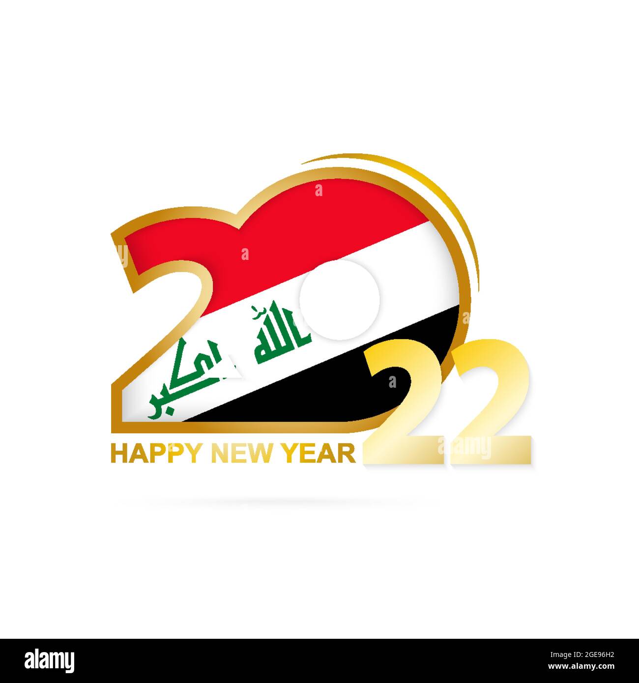 Year 2022 with Iraq Flag pattern. Happy New Year Design. Vector ...