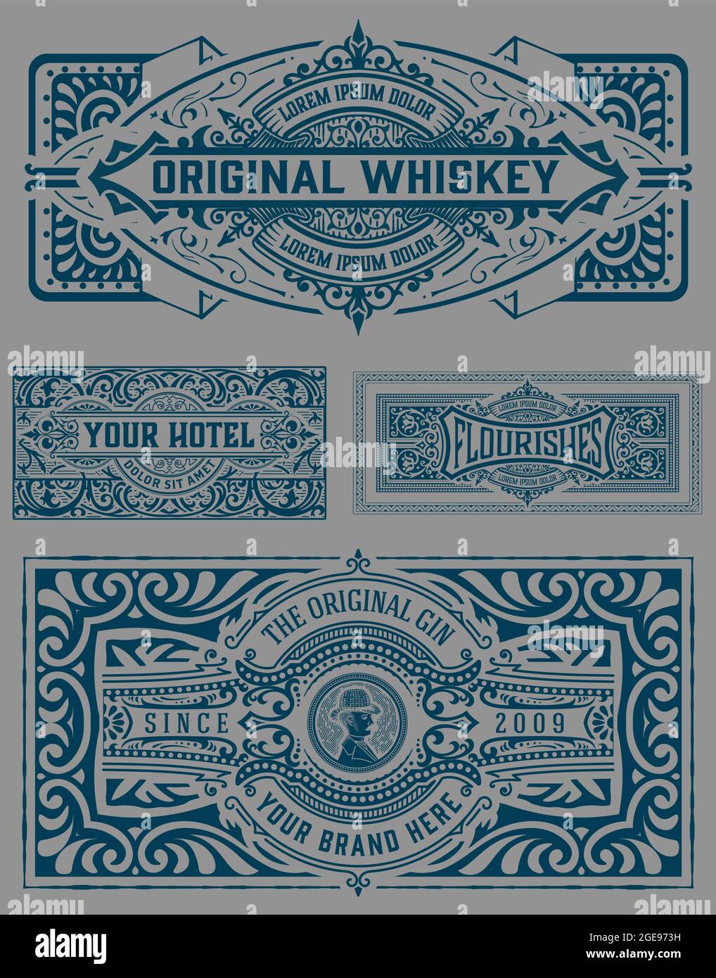Set of 4 vintage labels for packing Stock Vector Image & Art - Alamy