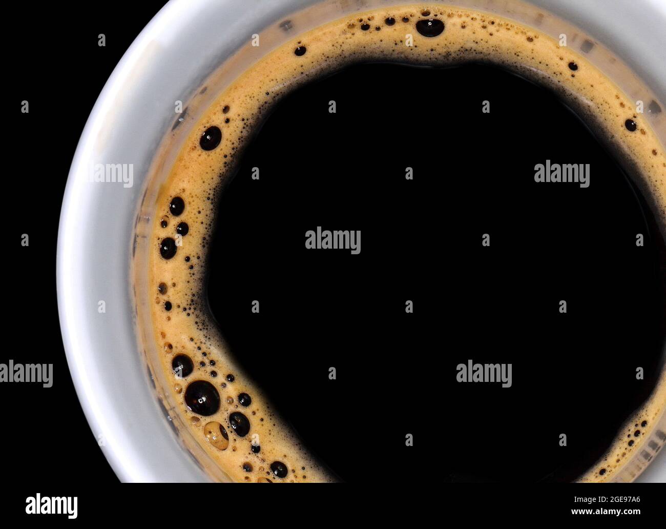 Coffee foam extreme close up. Macro texture and background. Top view of ...
