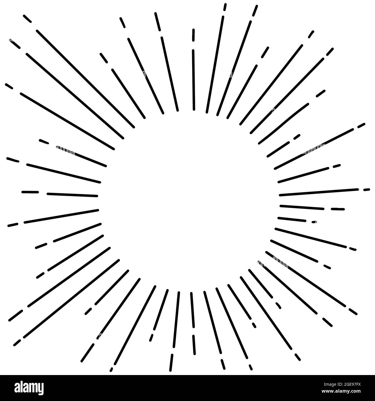 Vintage Sunburst, explosion effect, vintage doodle style. Hand Drawn ...