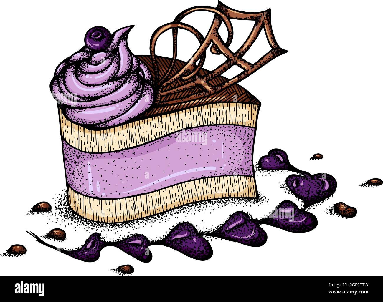 Piece cake black line Stock Vector Images - Alamy