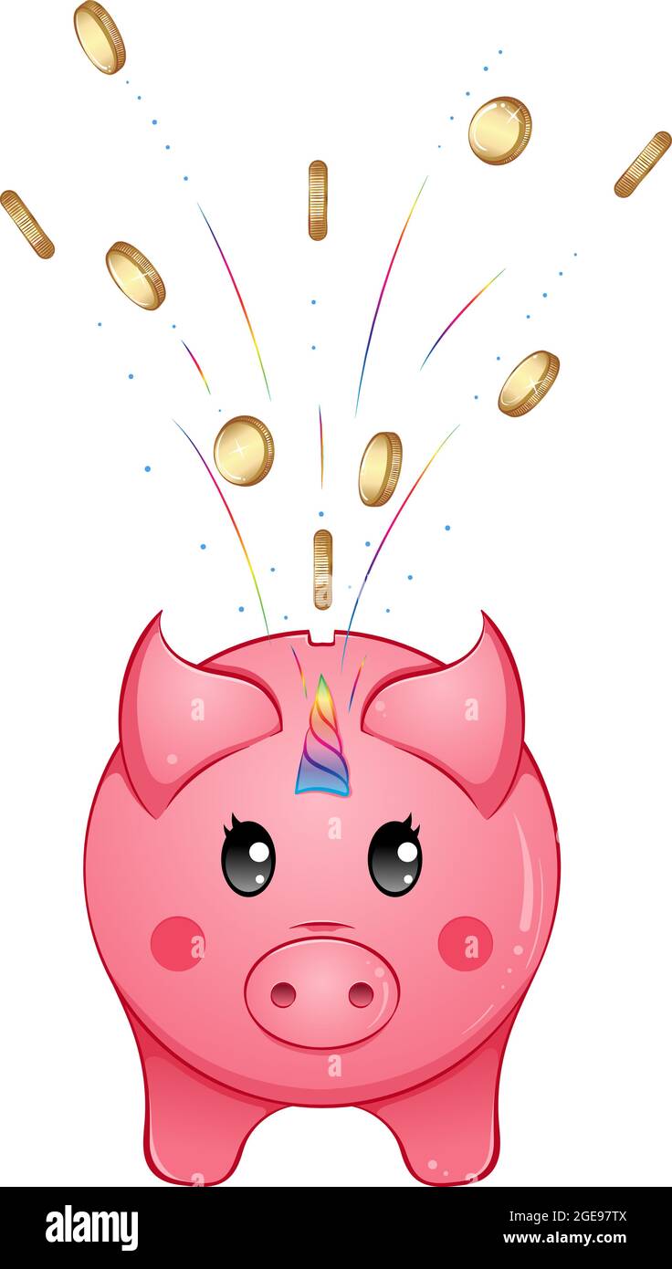 Piggy bank icon coins Stock Vector Images - Alamy