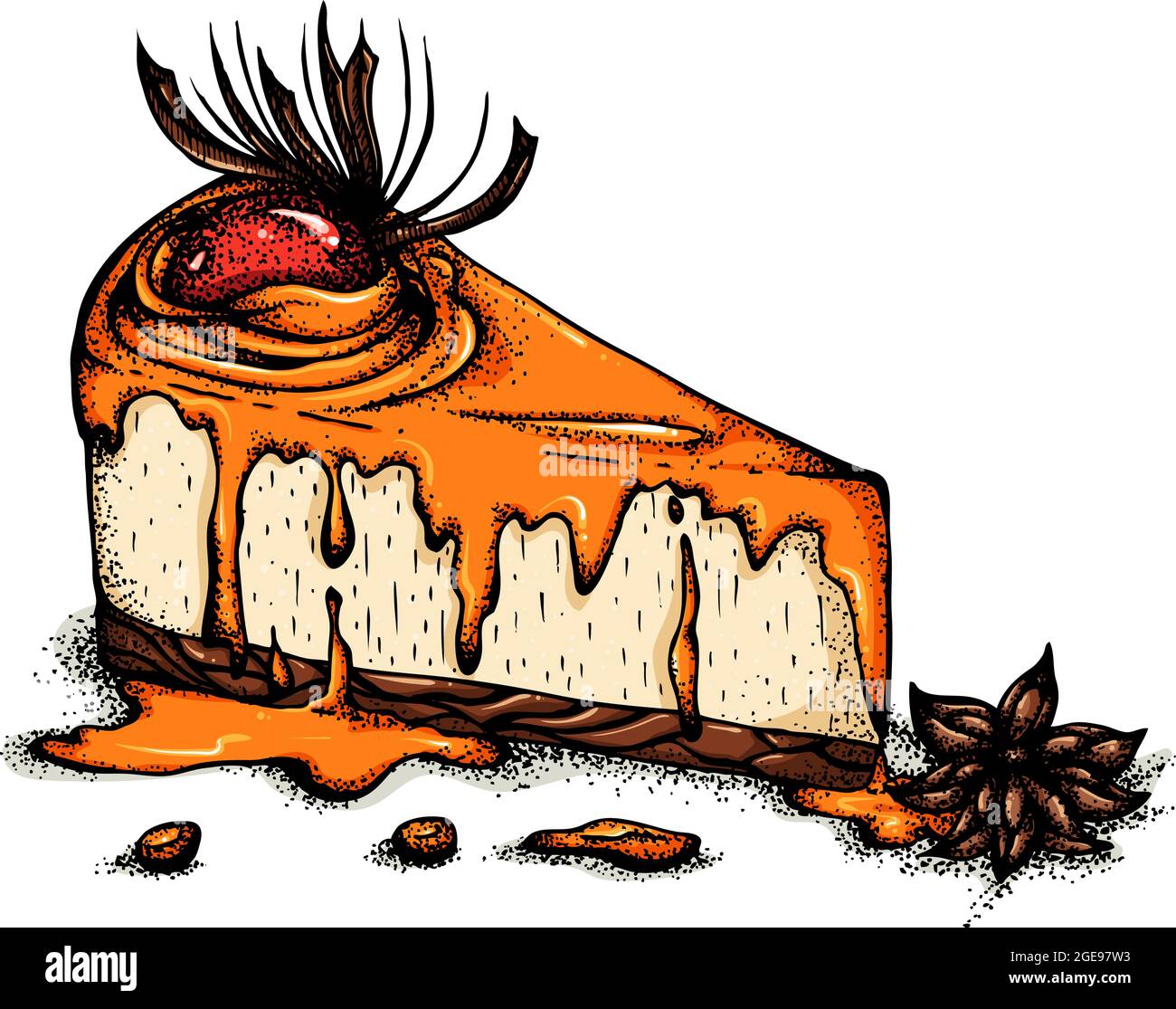 Piece of cake with apricot jam Stock Vector Image & Art - Alamy