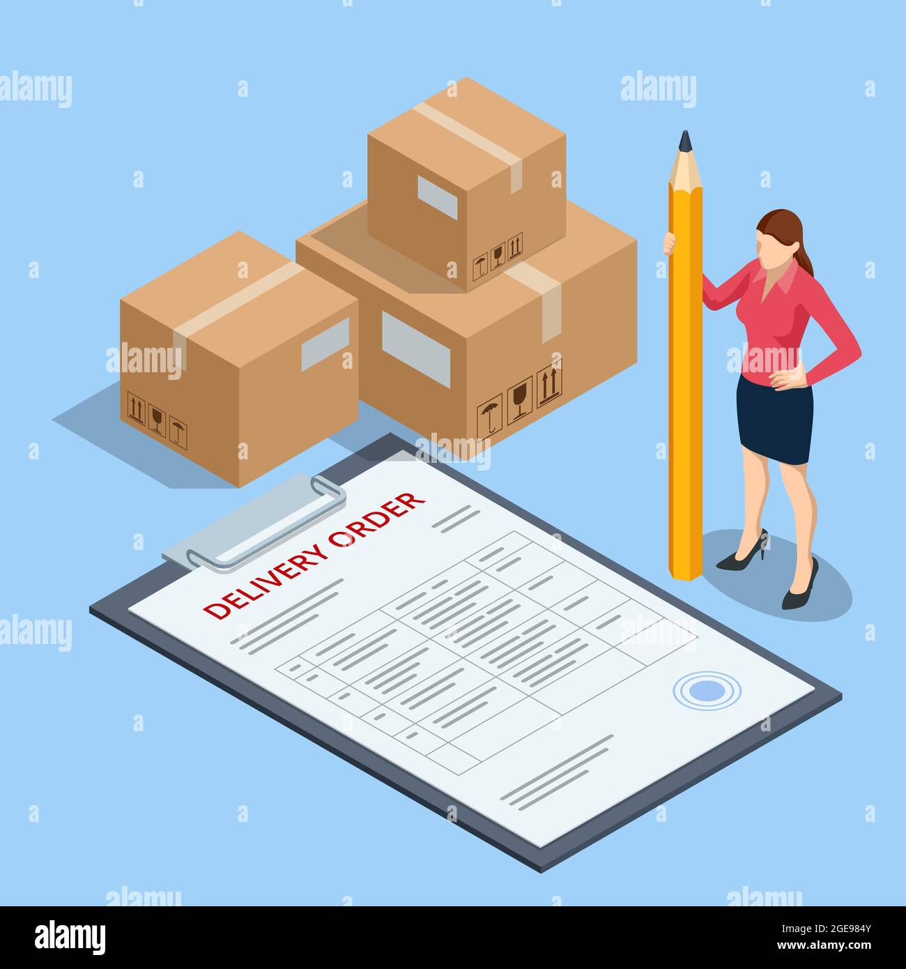 Isometric Logistics and Delivery concept. Delivery home and office ...