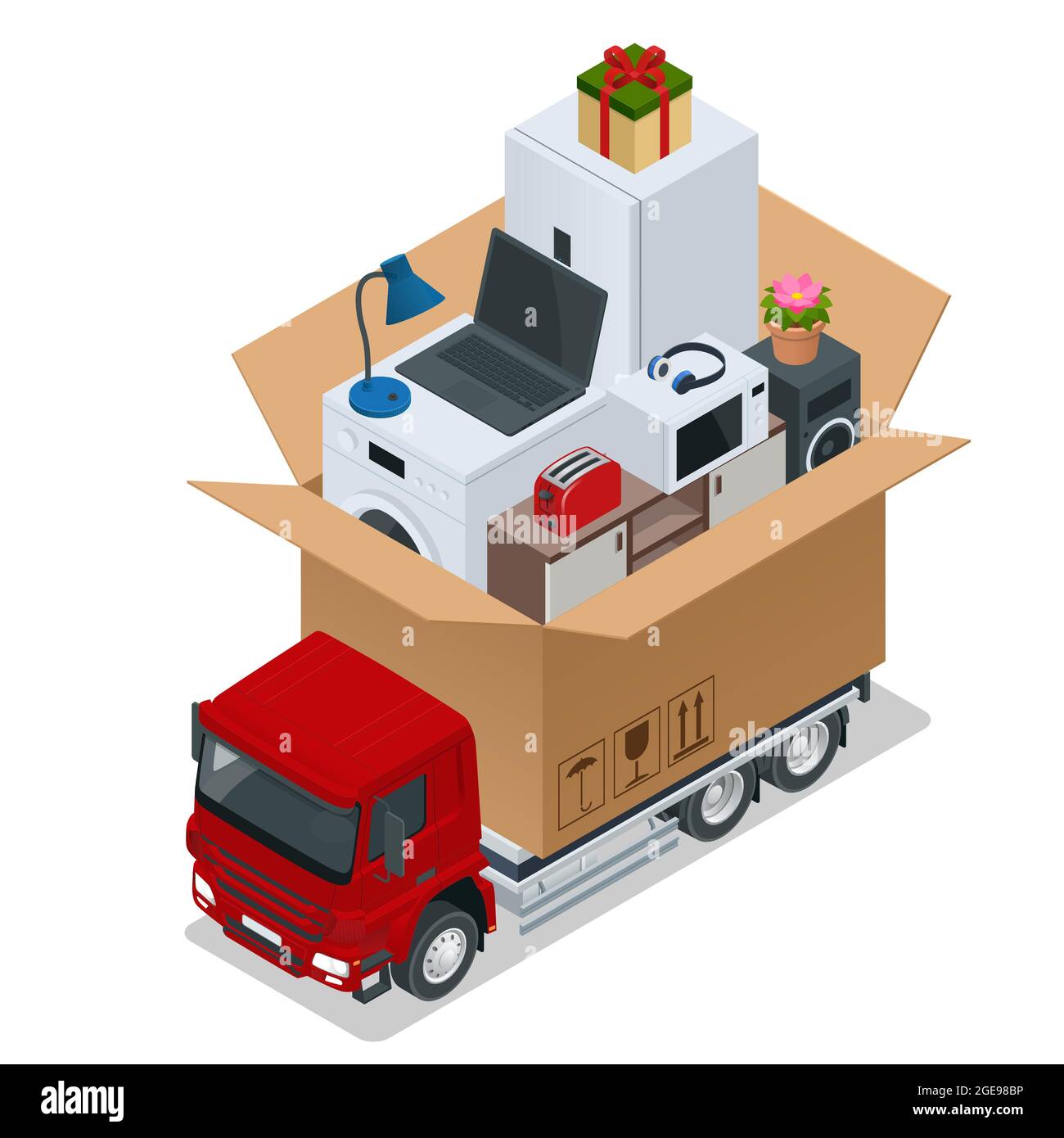 Isometric Logistics and Delivery concept. Delivery home and office ...