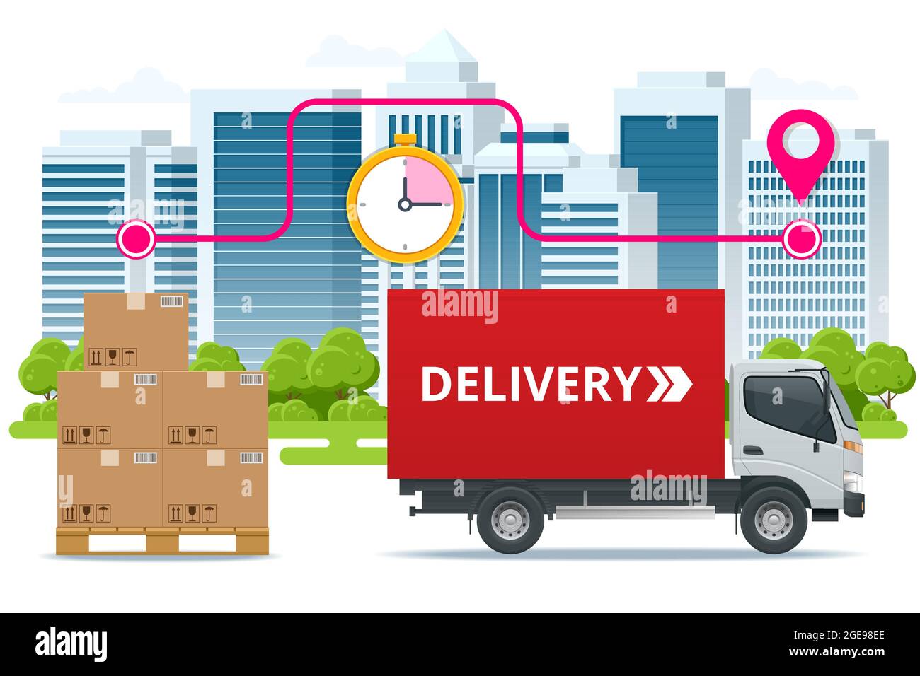 Isometric Logistics and Delivery concept. Delivery home and office ...