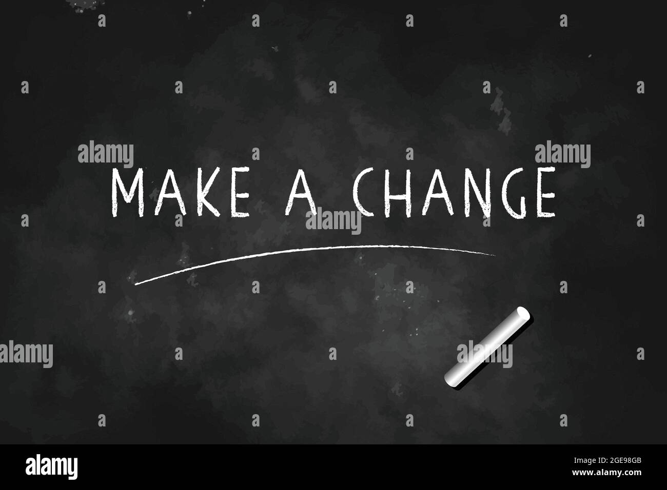 Make a Change text on blackboard written with chalk vector illustration ...