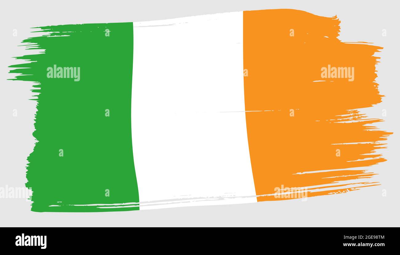 Flag of Ireland Brush strokes. Hand drawn sketch. Doodle style Vector ...