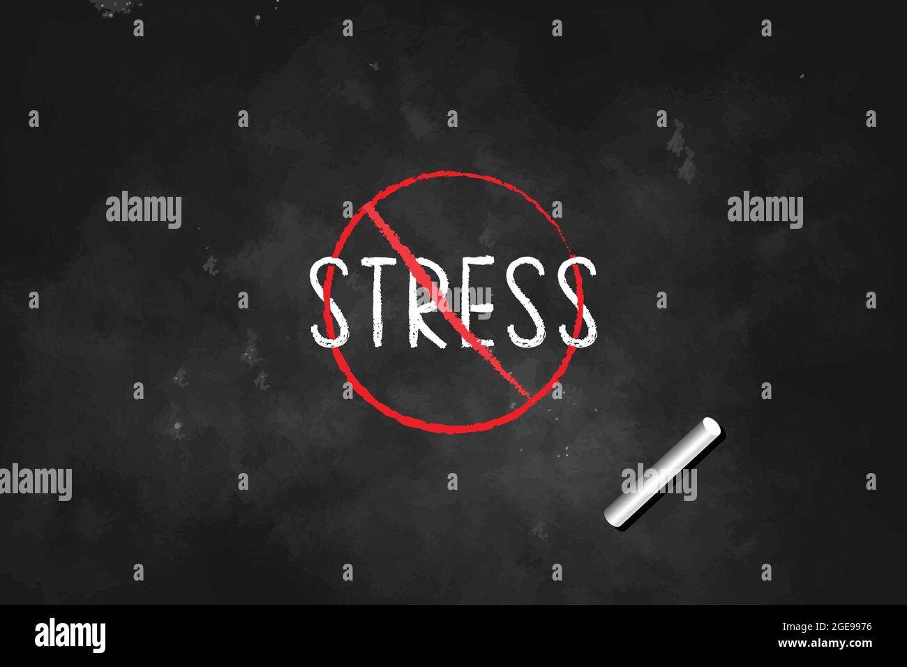 No stress concept Stress crossed by circle and red line drawn with ...