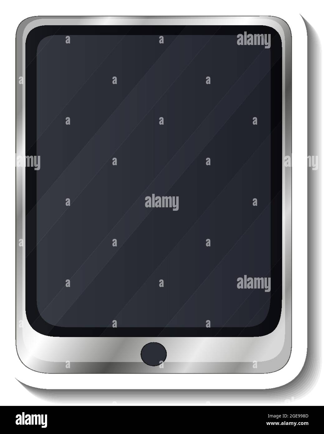 A sticker template with tablet gadget isolated illustration Stock ...