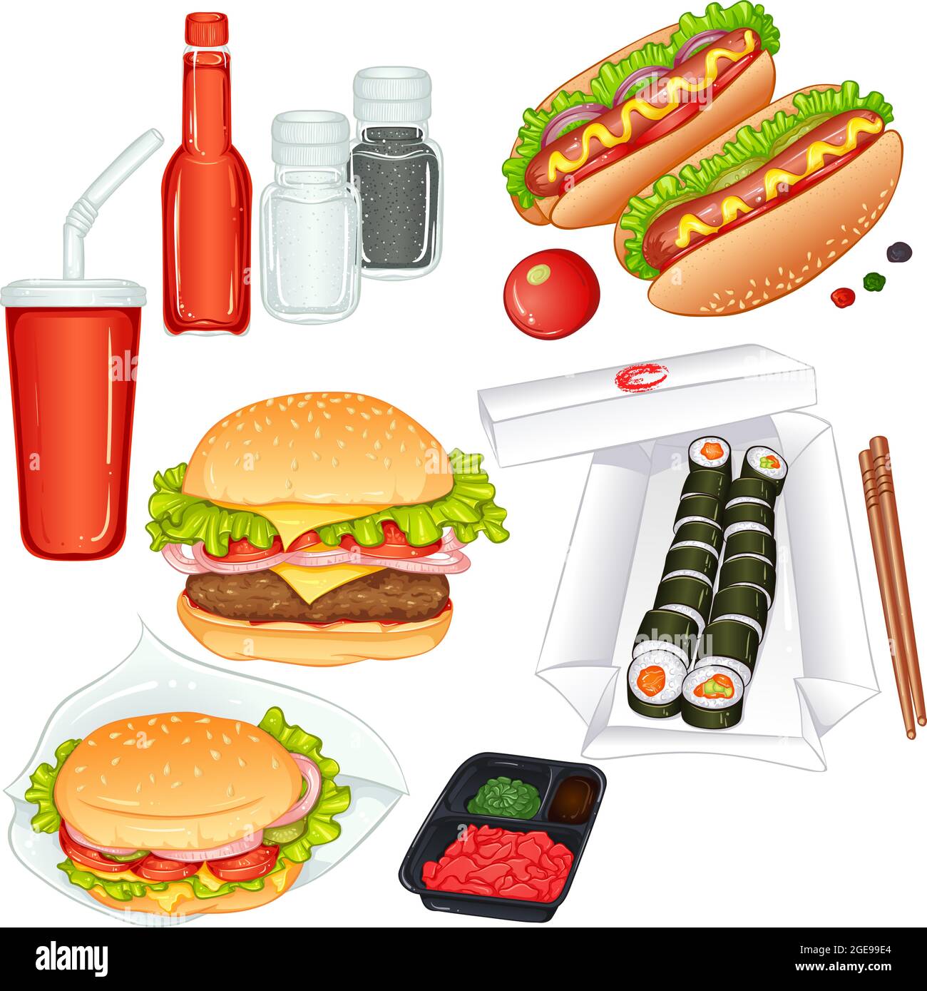 Set of takeaway food Stock Vector Image & Art - Alamy
