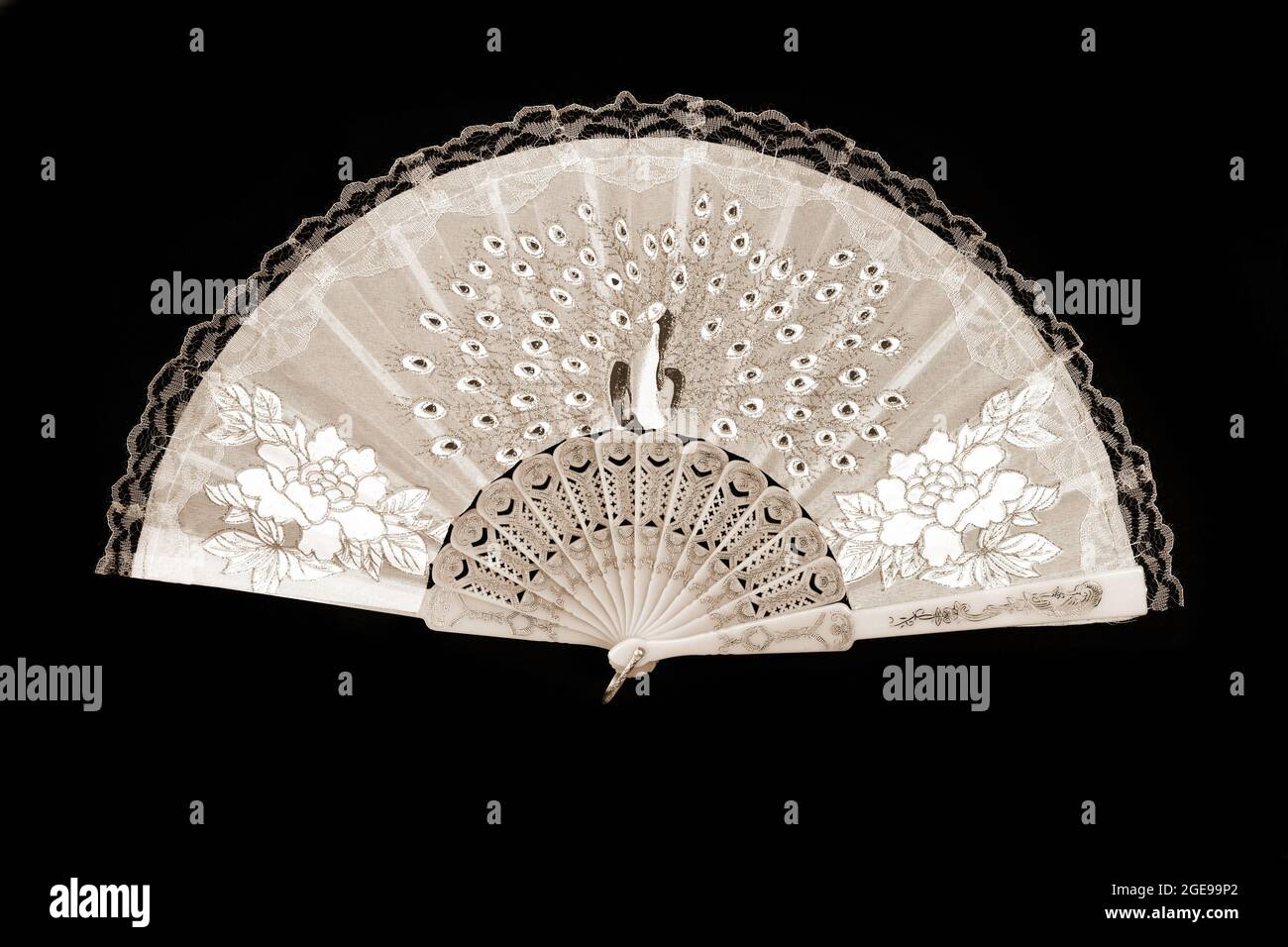 Black lace fan hi-res stock photography and images - Alamy