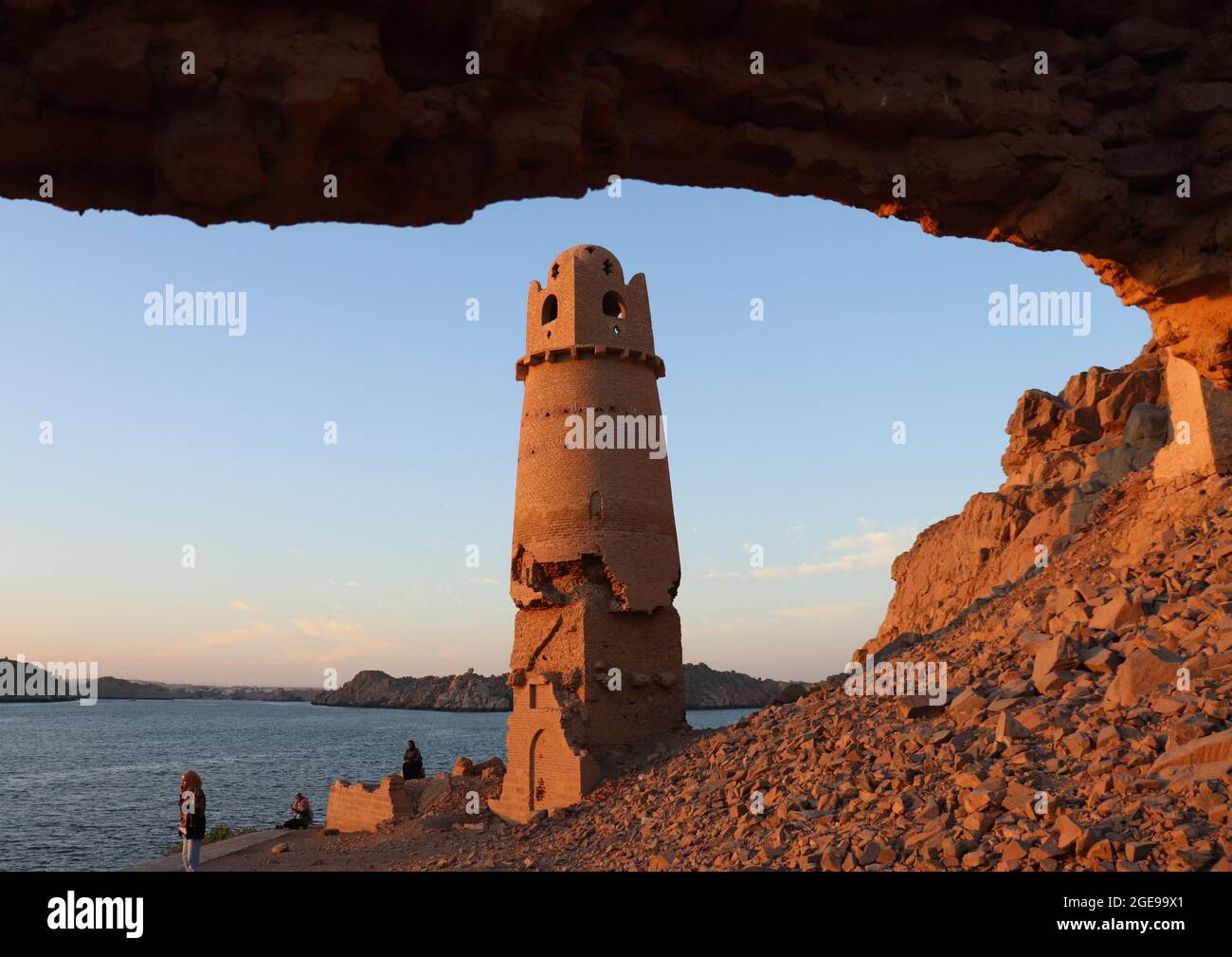 Minaret of al-Mashhad al-Bahari (also known as Belal Mosque), Aswan ...