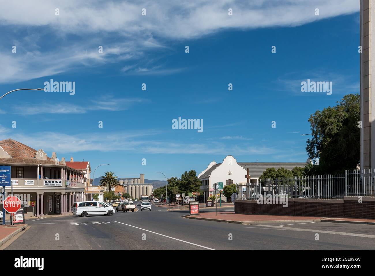CALEDON, SOUTH AFRICA - APRIL 12, 2021: A street scene, with buildings ...