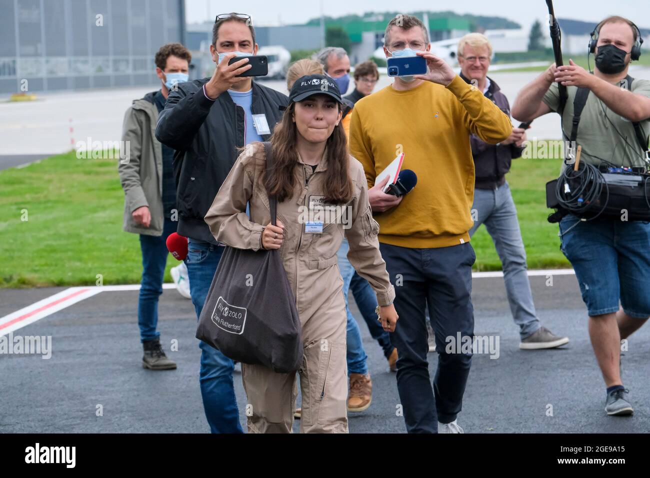 19-year-old Zara Rutherford pictured before takeoff for a record ...