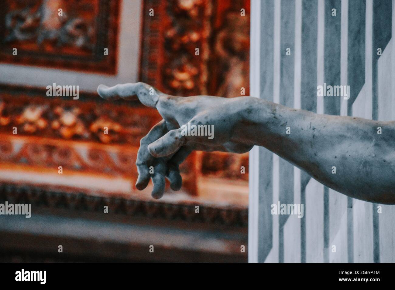 The pointing hand of the statue of Saint Elijah inside St. Peter's ...