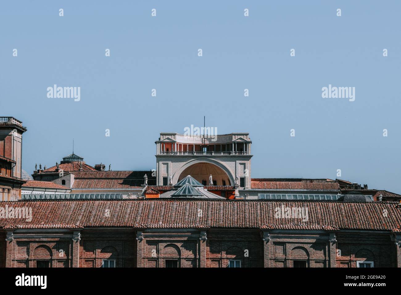 Roof of buildings at the courtyard of the Pigna with partial view of ...