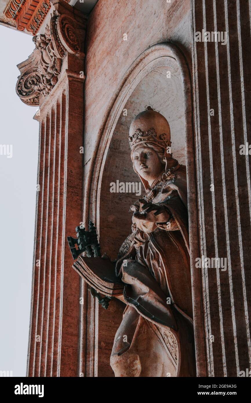 Vertical shot of a statue of a female thought to be the female pope in ...