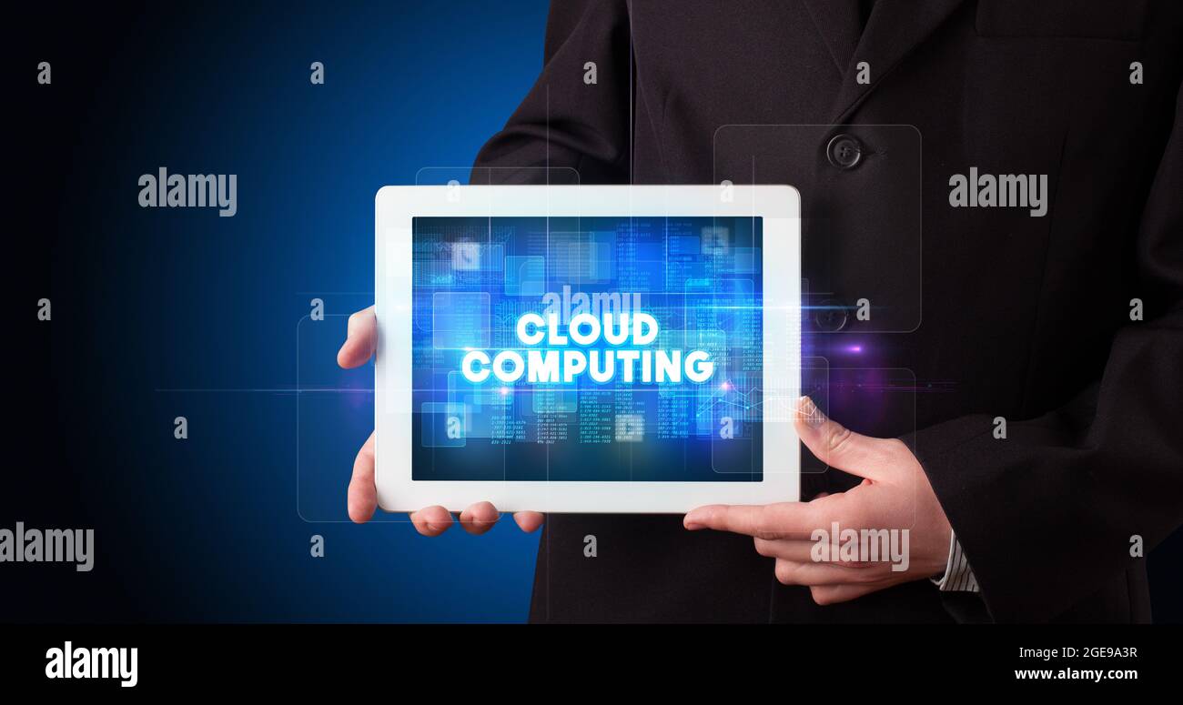 Person holding tablet, technology concept Stock Photo - Alamy