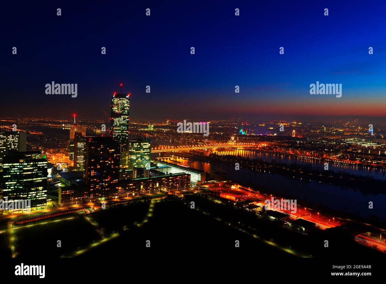 Awesome Vienna illuminated in the night . One of the most beautiful ...