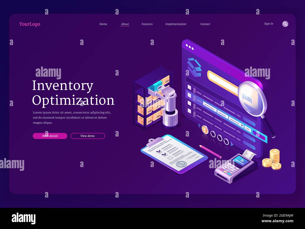 Icon inventory optimization Stock Vector Images - Alamy