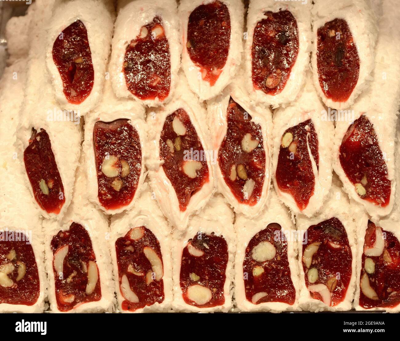 Turkish delicacy. Pistachio, jelly and peanuts Stock Photo - Alamy