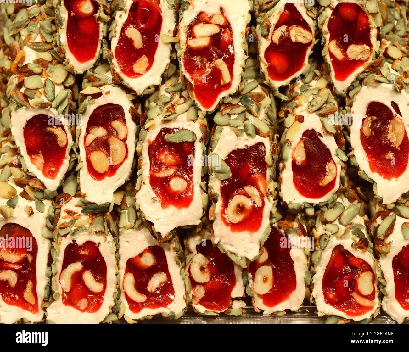 Turkish delicacy. Pistachio, jelly and peanuts Stock Photo - Alamy