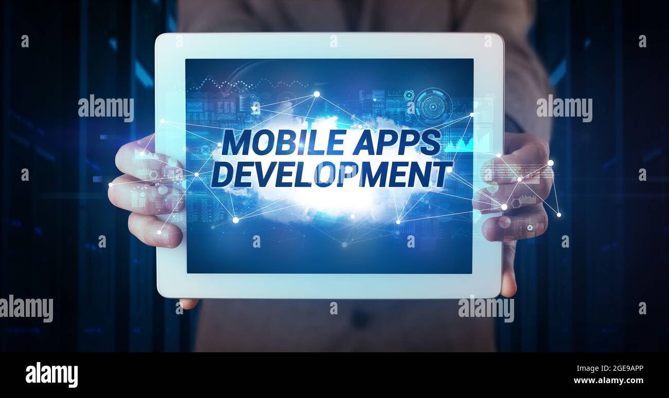 Person holding tablet, technology concept Stock Photo - Alamy
