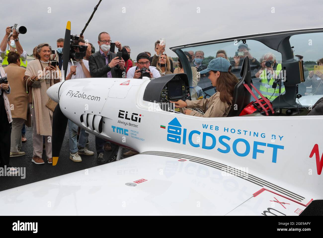 19-year-old Zara Rutherford pictured before takeoff for a record ...