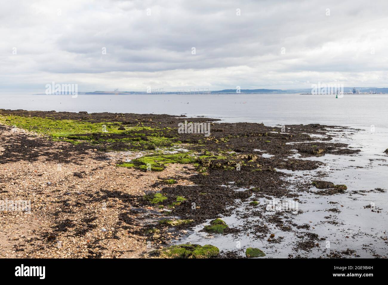 The offshore wind turbines of the coast at Hartlepool,England,UK Stock ...