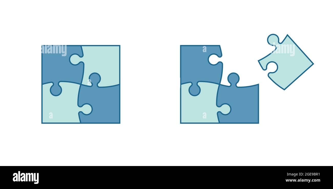 Set of puzzle pieces of different colors Stock Vector Image & Art - Alamy