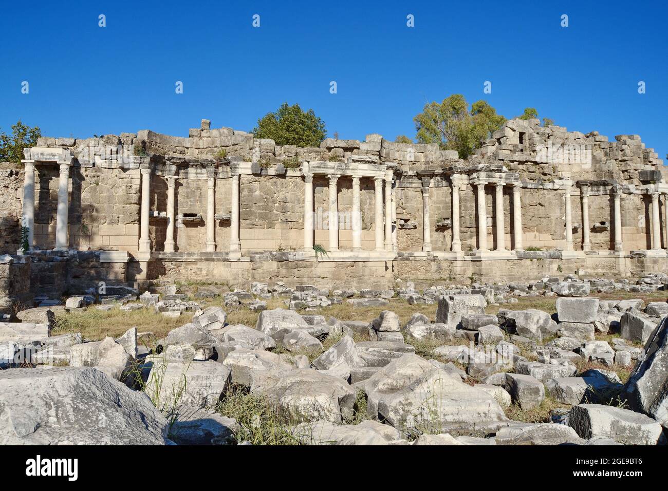 Ruins of Side in Turkey. Side Ancient City, Antalya Stock Photo - Alamy