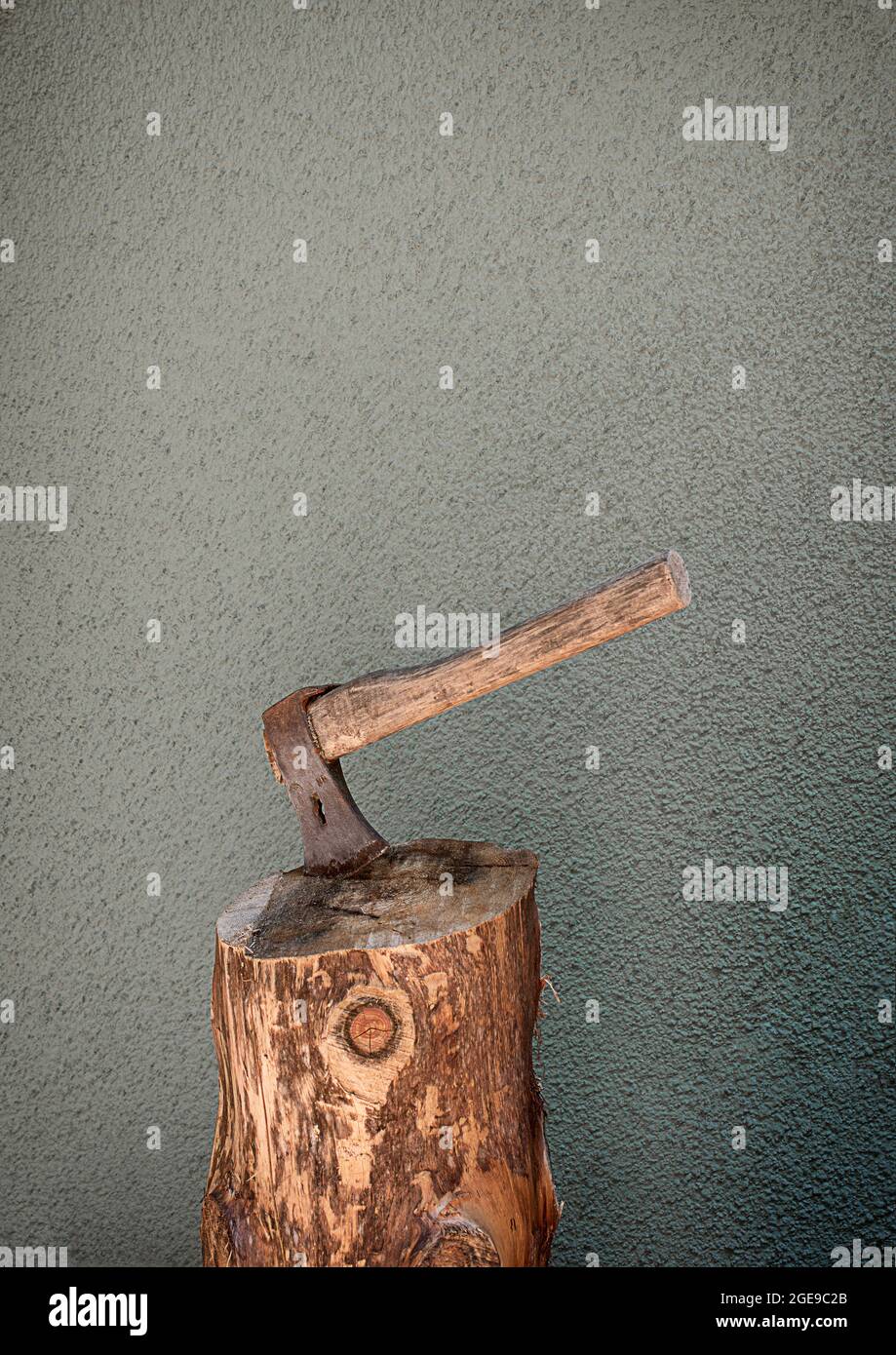 Ax firewood on nature hi-res stock photography and images - Alamy