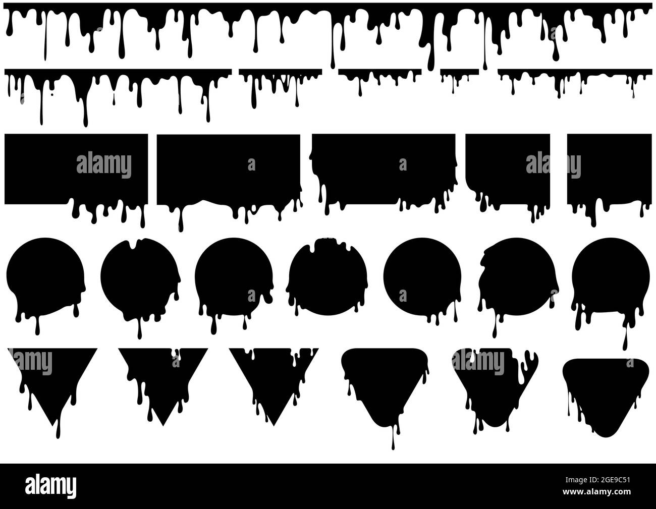 Black Dripping Ink on Different Shapes Stock Vector Image & Art - Alamy